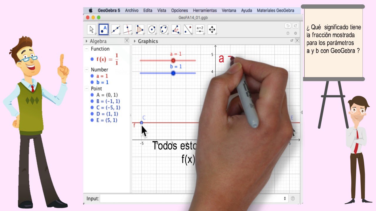 Geogebra para identificar cuando es indefinida una fracción - YouTube