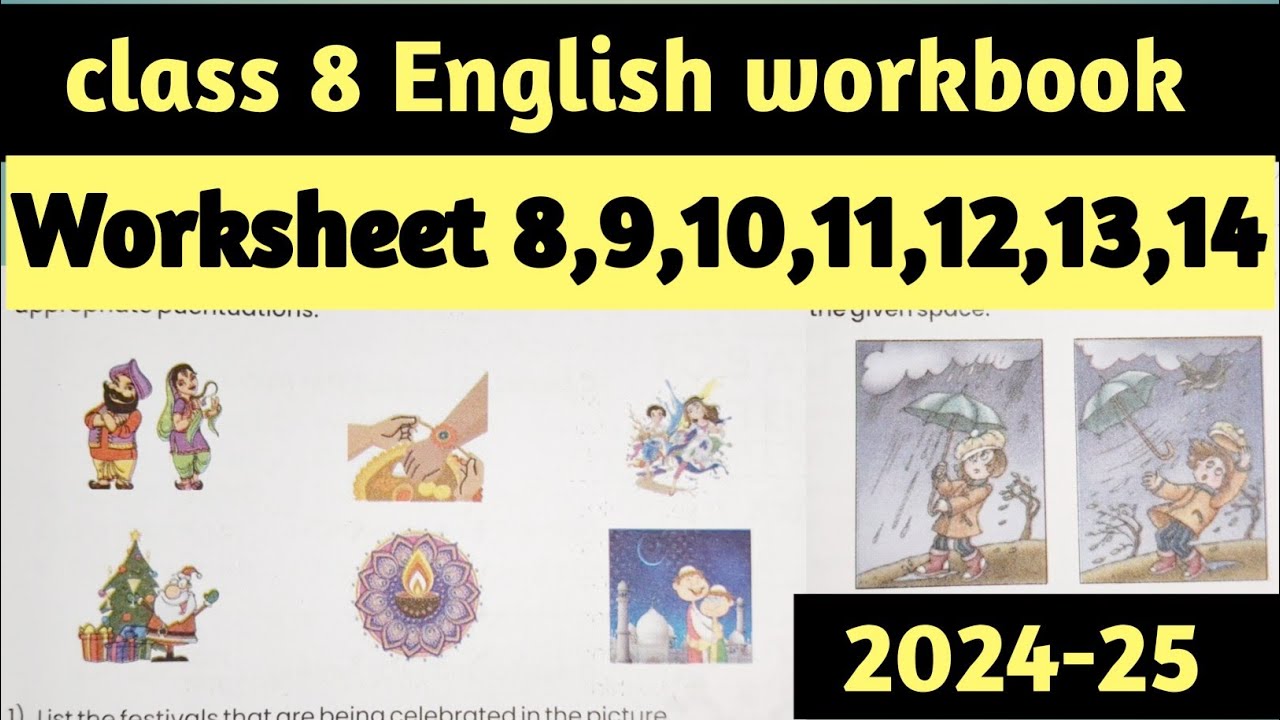 Class 8 English workbook 2024 worksheet 8,9,10,11,12,13,14 क्लास 8 ...
