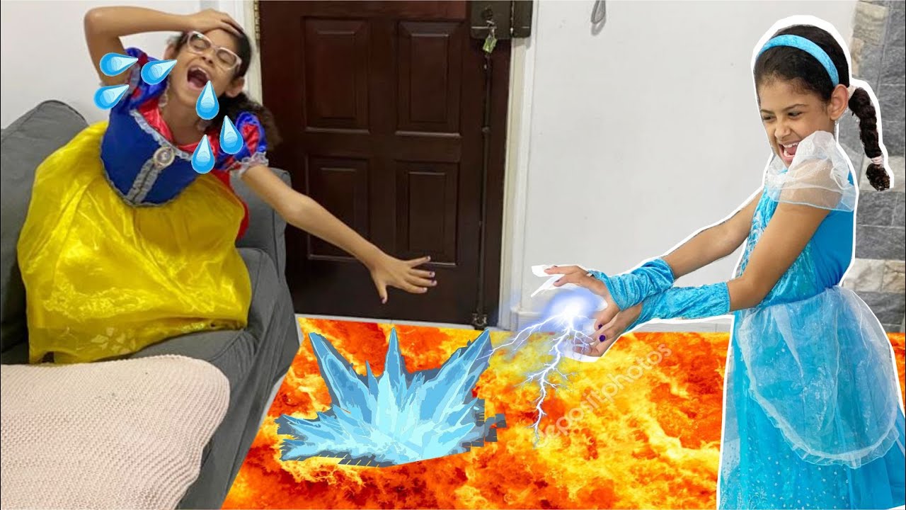O CHÃO É LAVA - PRINCESA ELSA SALVA BRANCA DE NEVE DA LAVA- THE FLOOR ...
