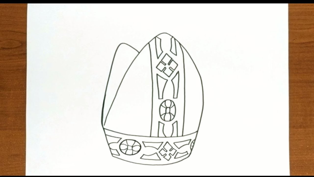 How to Draw POPE HAT EASY - YouTube