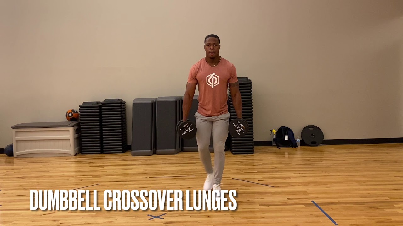 Dumbbell Crossover Lunges - YouTube