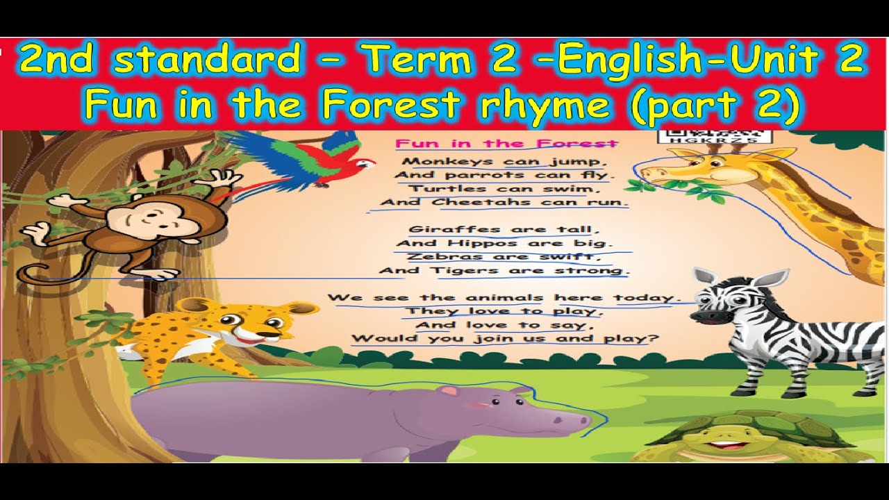 2nd std - Term 2- English - Unit2 - Fun in the forest rhyme (page no 70 ...