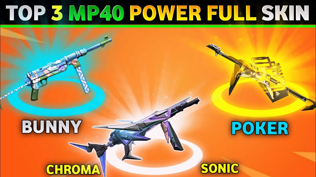 MP40 TOP 3 MOST POWERFUL GUN SKIN | FF NEW EVENT | MP40 BEST SKIN IN ...