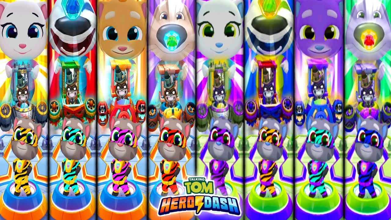 TALKING TOM HERO DASH # NORMAL SUPER TOM VS COLOUR REACTION SUPER TOM ...