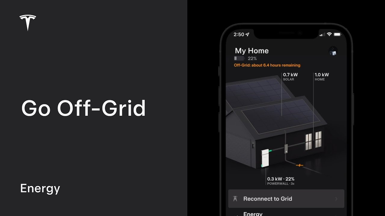 Go Off-Grid | Tesla App for Energy - YouTube
