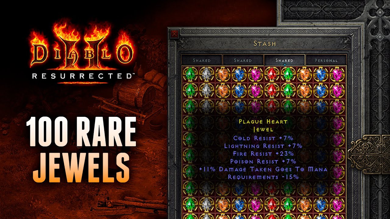 100 Rare Jewels on Ladder - Diablo 2 Resurrected (D2R) - YouTube