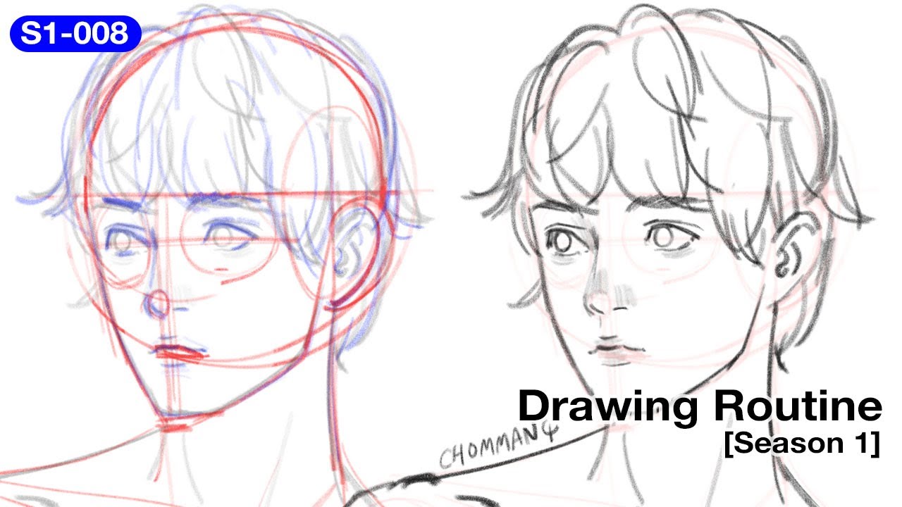 Drawing Routine 008 [Season 1] (Face Drawing Practice) - YouTube