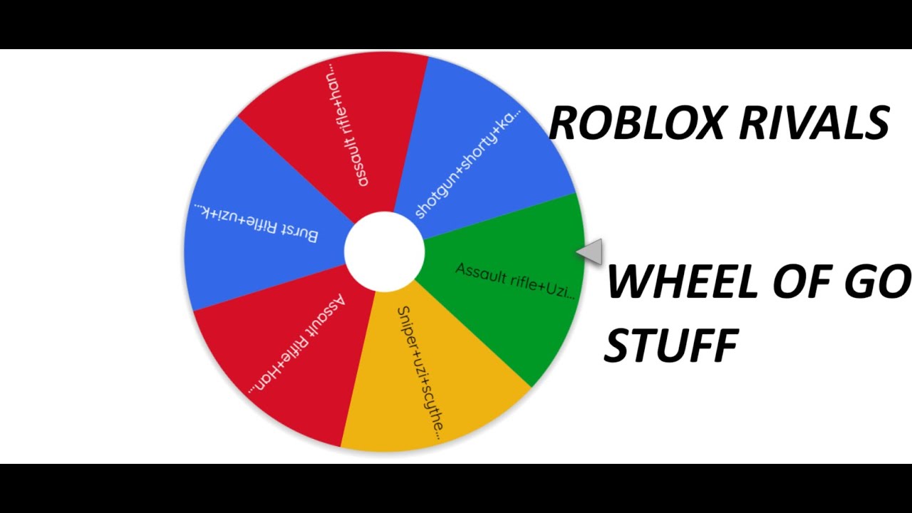 using the wheel of names to choose my weapons in rivals (roblox) - YouTube