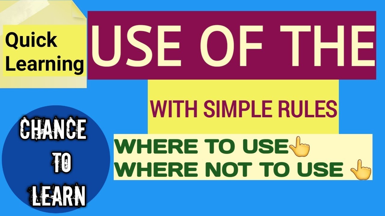 Use of 'The' | Article 'The' | Article The in English Grammar - YouTube