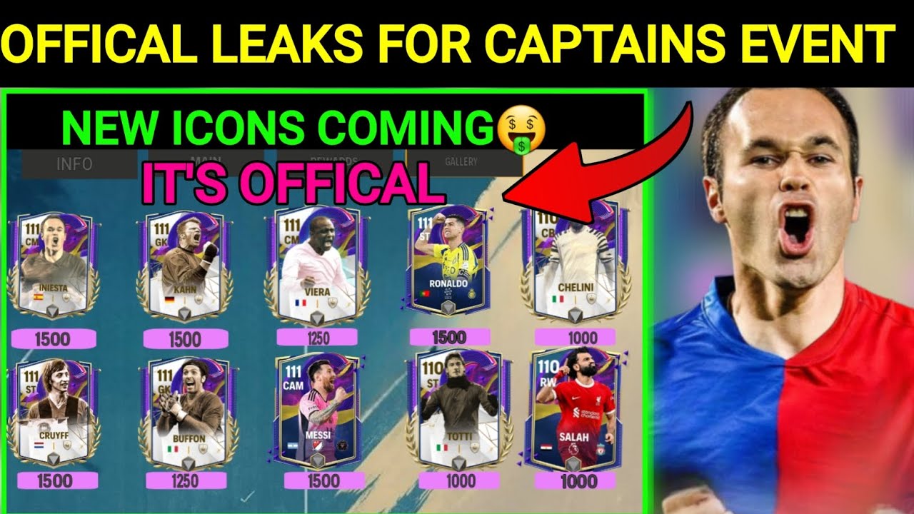 OFFICAL LEAKS FOR CAPTAINS EVENT , NEW ICONS COMING | DYNAMIC FC - YouTube
