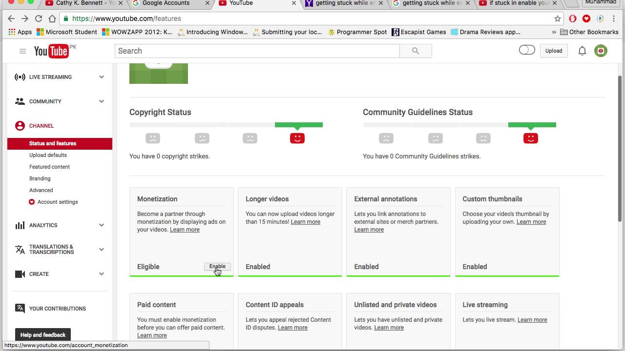 Youtube monitization problem (freeze screen) - How to enable ...