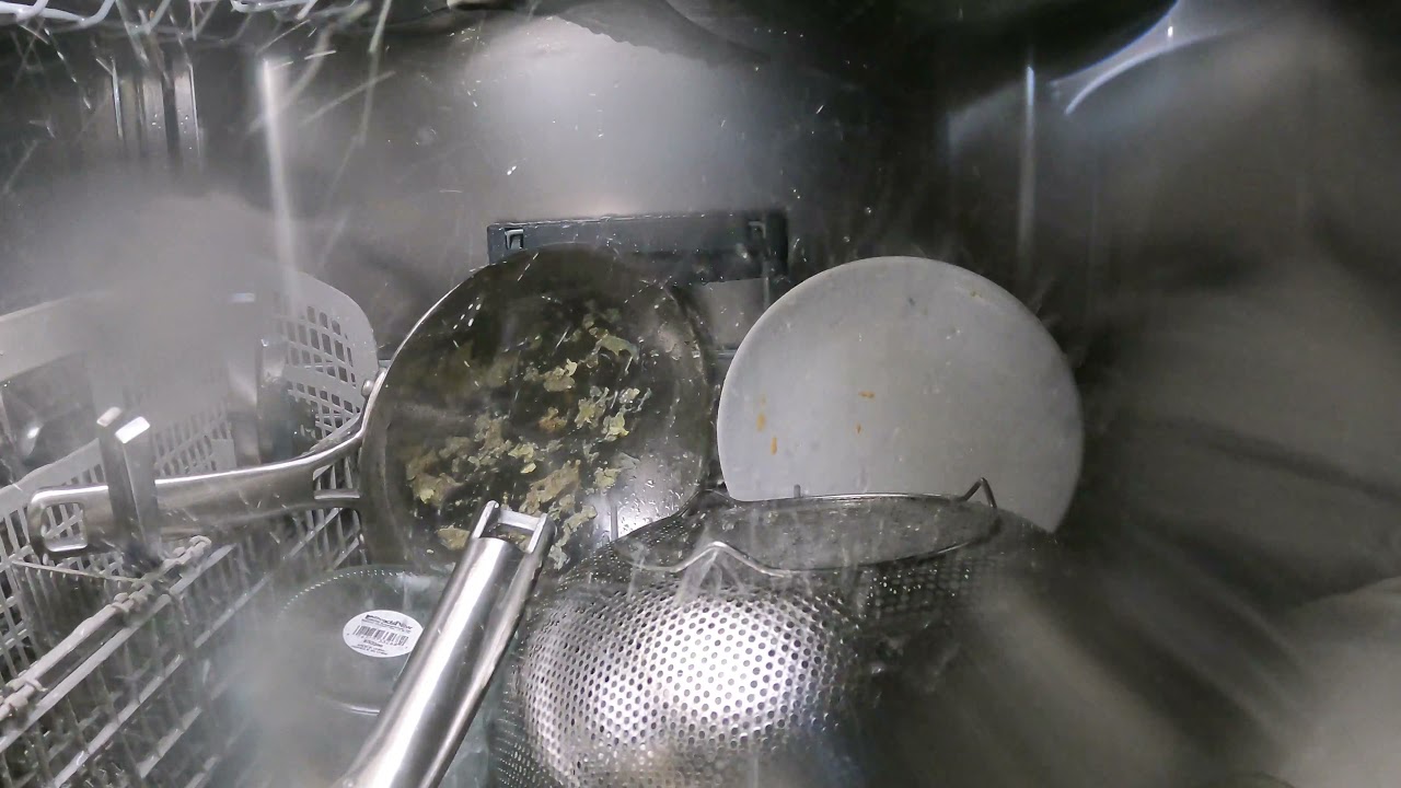 Inside Bosch Dishwasher during Full Cycle Wash - YouTube