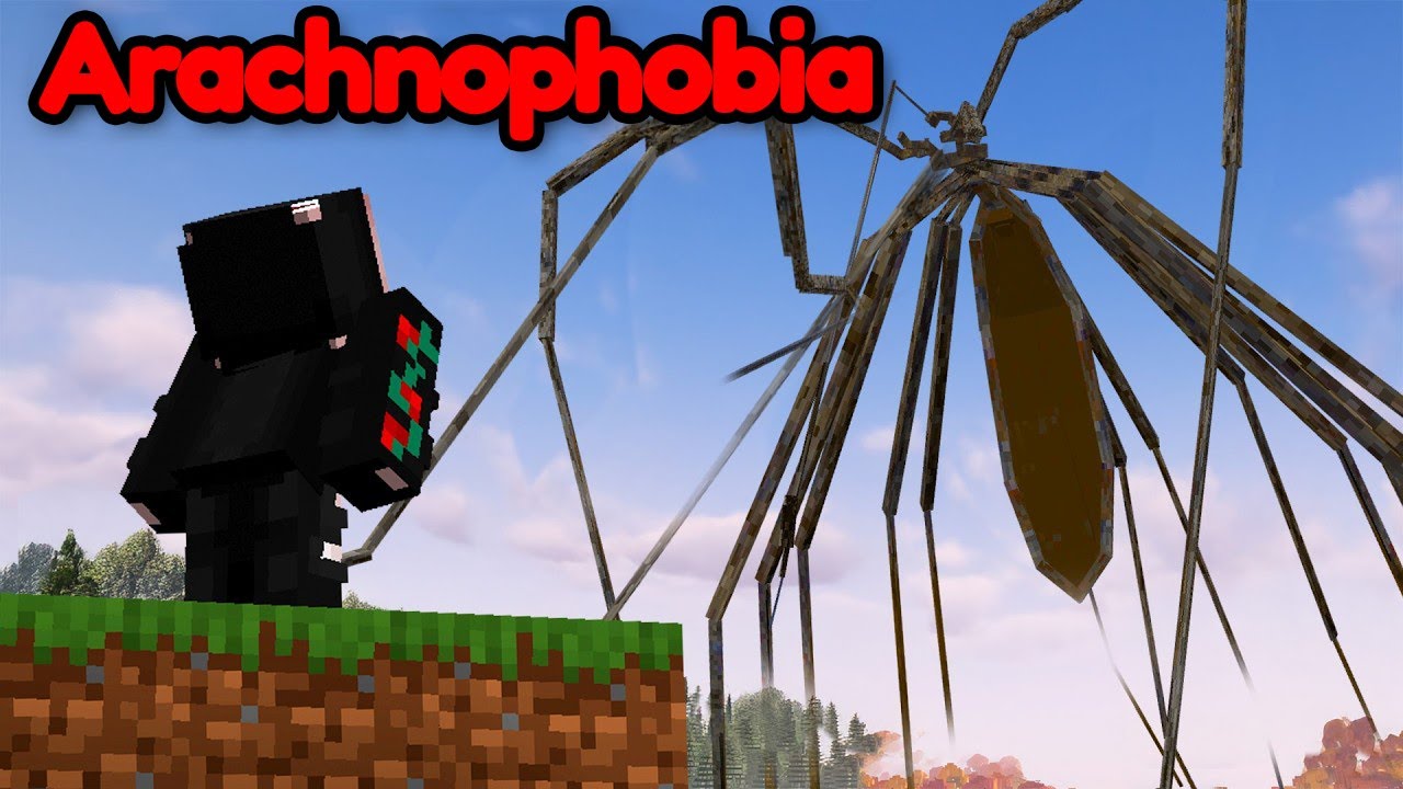 I Survived the Terrifying Arachnophobia Mod in Minecraft - YouTube