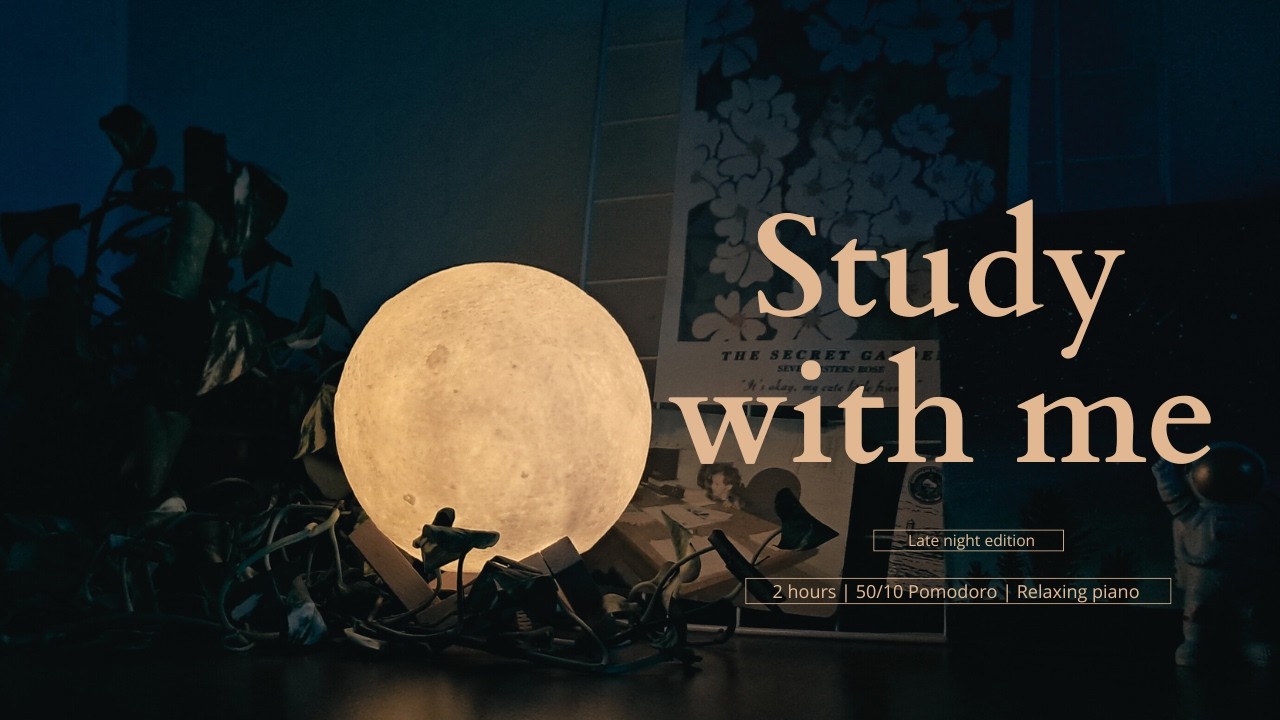 🎹 2 hours study with me | Relaxing piano | 50x10 Pomodoro | Real time ...