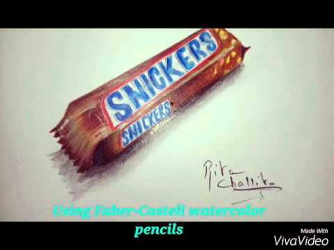 How to draw snickers bar - steps by Rita challita - YouTube