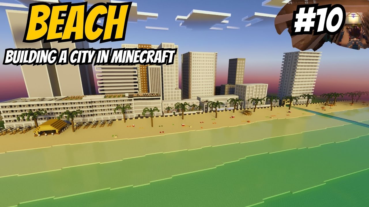 Building a city in minecraft #10 Beach - YouTube