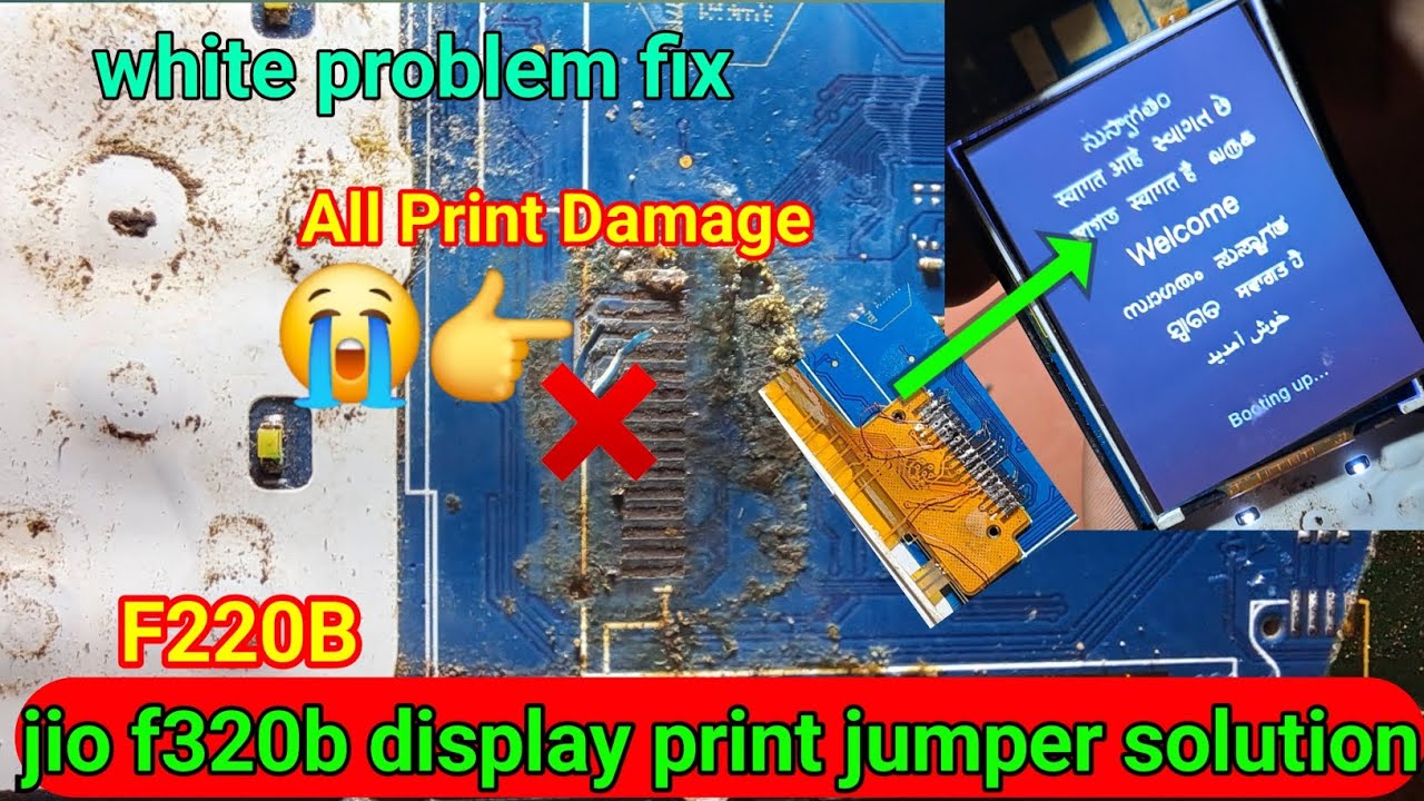 jio f320b display print jumper solution | jio f320b display track ...