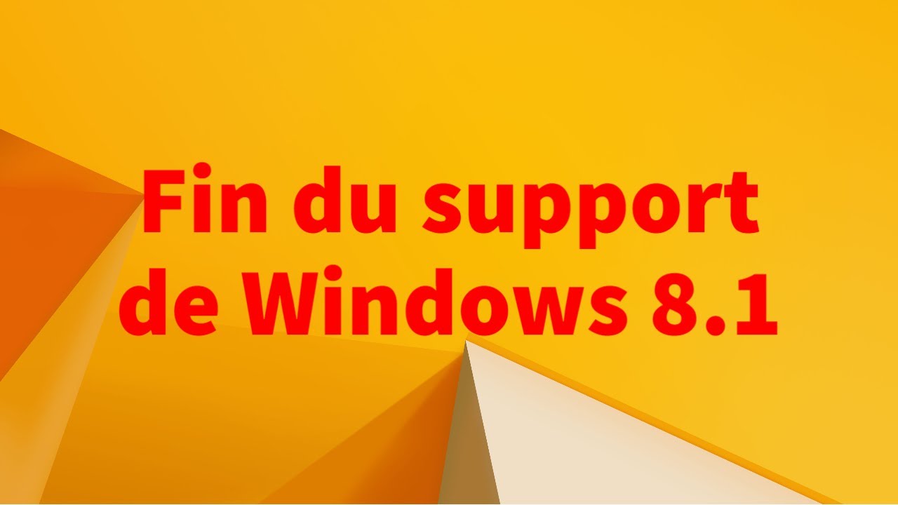 Fin du support de Windows 8.1 le 10 Janvier 2023 - YouTube