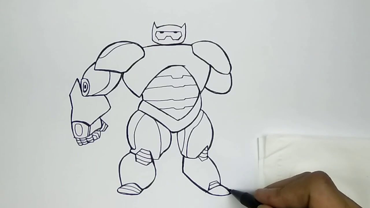 How to Draw Baymax With Armor Step by Step - YouTube