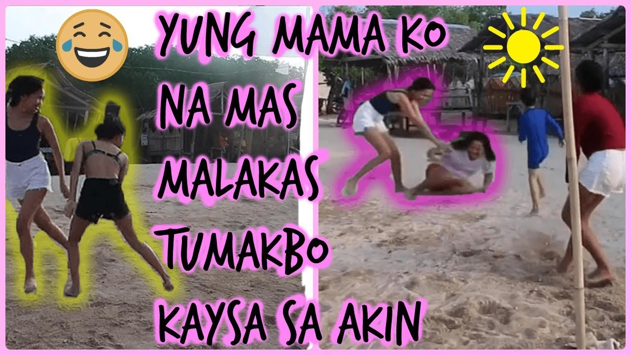 ANG MOMMY KO NA PARANG TEENAGER 😂 PLAYING SA BEACH! - YouTube