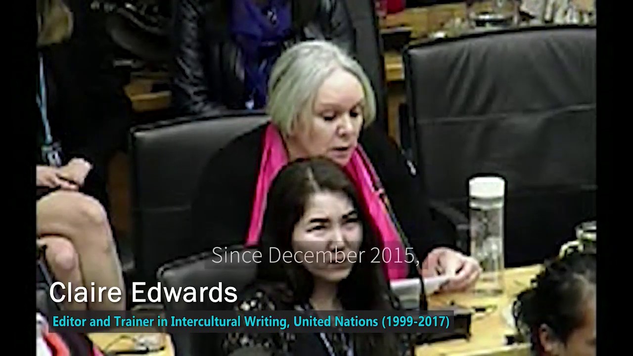 Claire Edwards, membre du personnel de l'ONU, interpelle le secrétaire ...