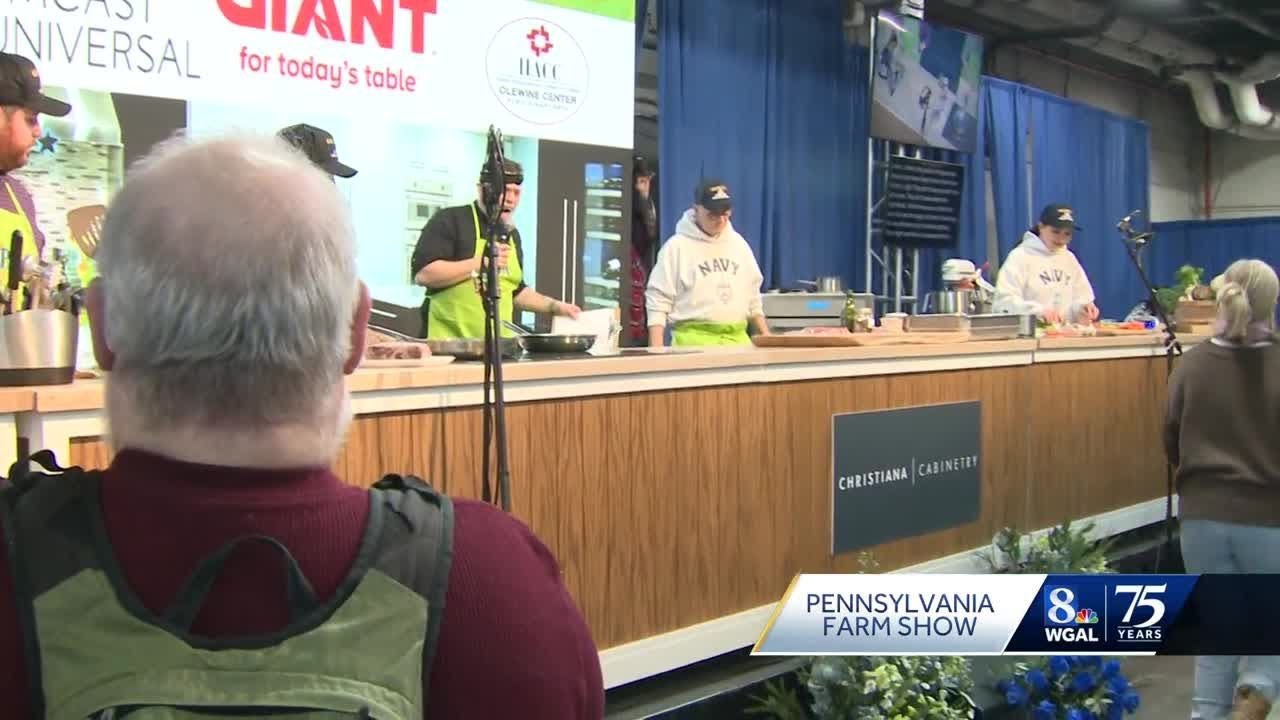Army, Navy face off in cooking contest at Farm Show - YouTube