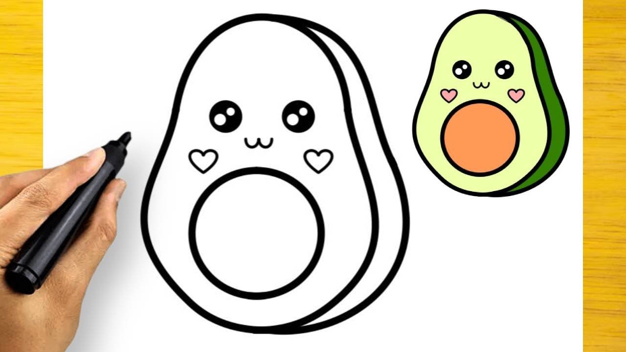 HOW TO DRAW A CUTE KAWIAII AVOCADO - YouTube