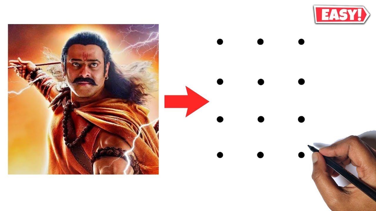 Adipurush Prabhas Drawing | How To Draw Prabhas As Lord Ram | Lord Ram ...