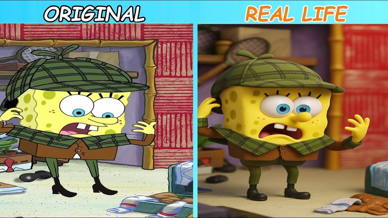 SpongeBob the Detective | SpongeBob Original vs Real life | SpongeBob ...