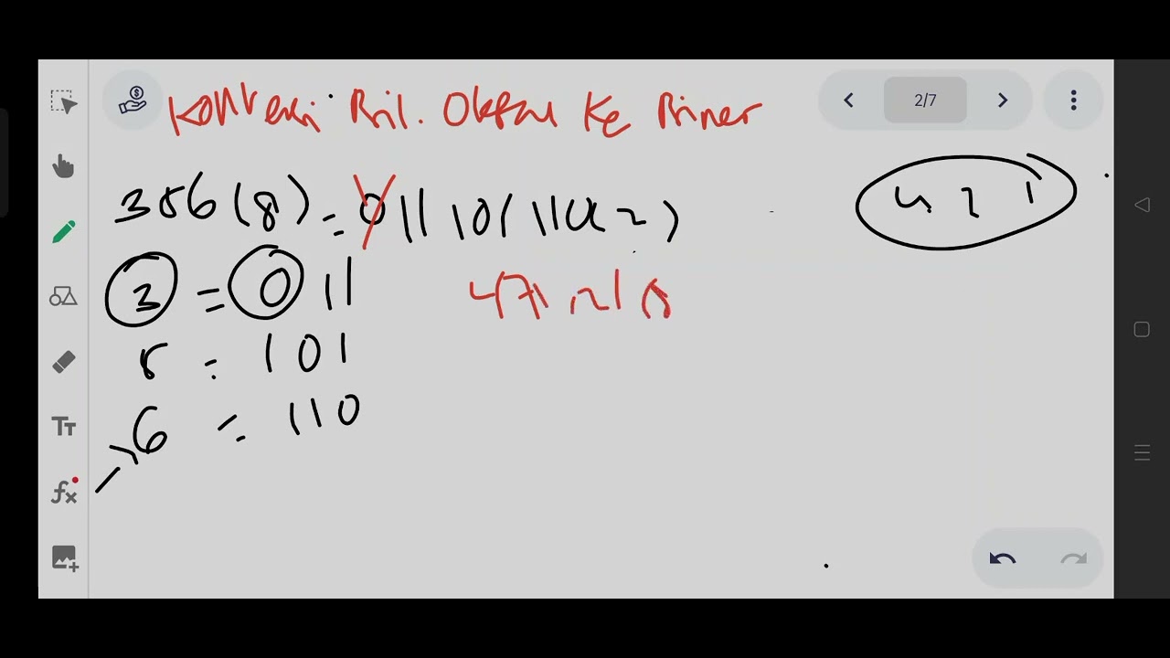 KONVERSI BILANGAN OKTAL KE BINER - YouTube