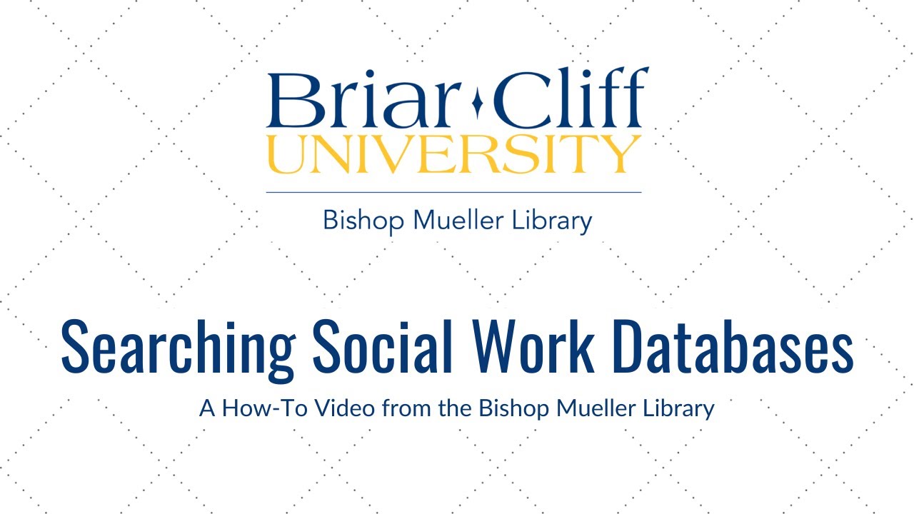 Searching Social Work Databases - YouTube