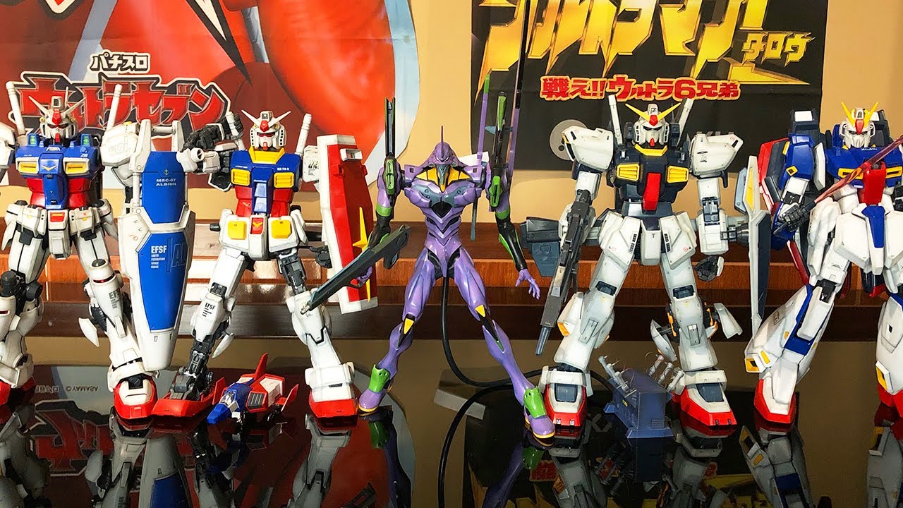 Evangelion Eva 01 y Gundam Perfect Grade Bandai model kits. - YouTube