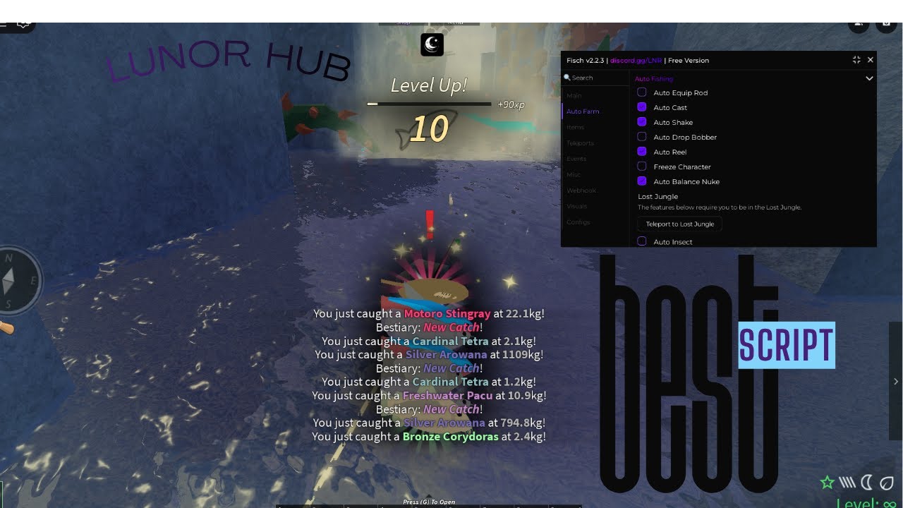 fisch lunor hub script | dupe fish | inf money | unlimited nuke - YouTube