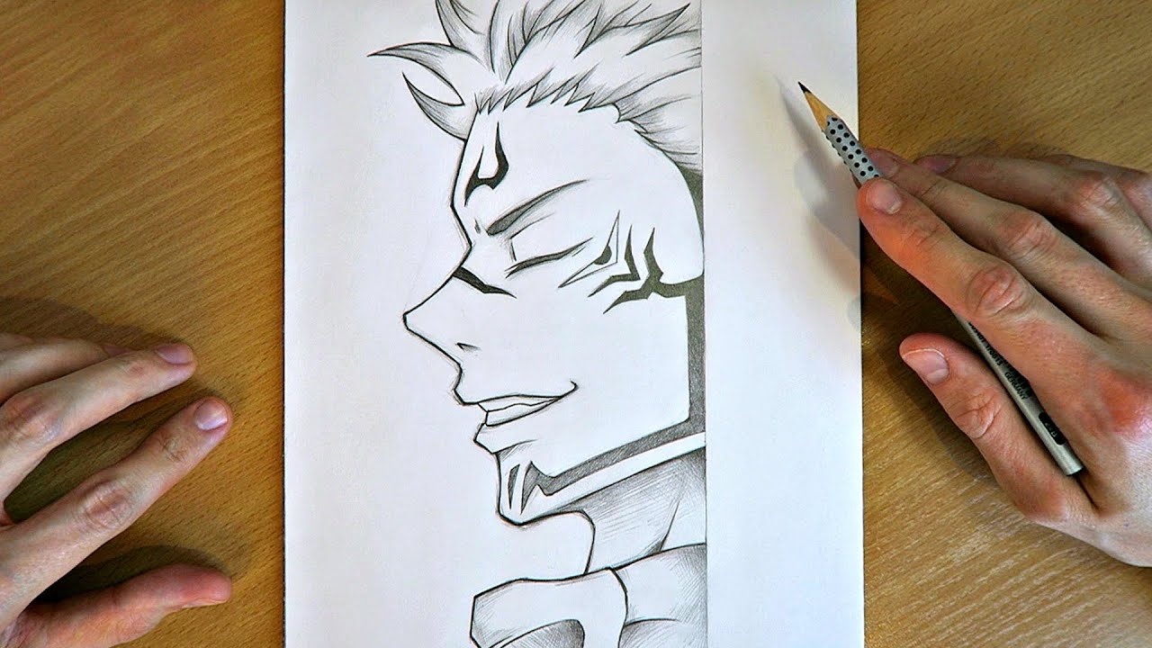 How to Draw Sukuna | Side Profile | Anime Drawing Tutorial | Jujutsu ...