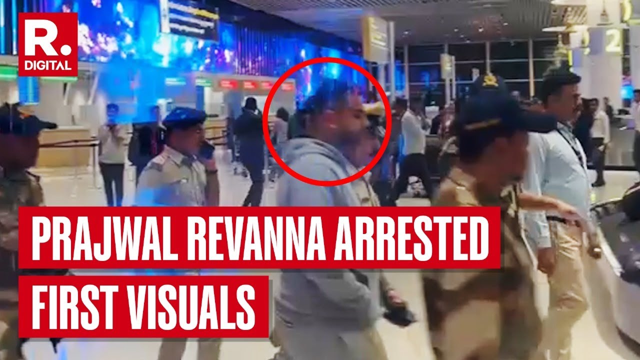 First Visuals Of Prajwal Revanna's Arrest At Bengaluru Airport ...
