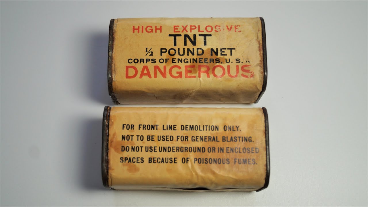 WW2 US Standard Half Pound Block Of TNT Explosive - YouTube
