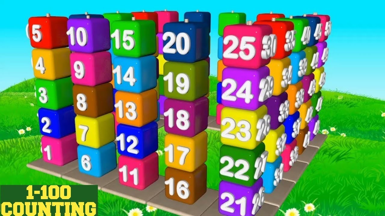 One, two, three counting with spellings/1-100 counting numbers/Learn ...