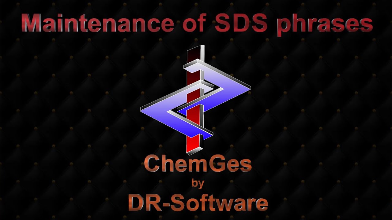 Maintenance of SDS phrases with ChemGes by DR-Software - YouTube