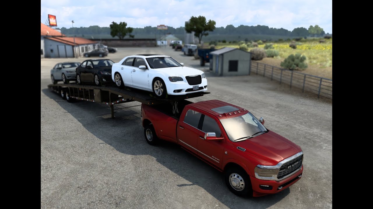 The All New RAM From Jon Ruda W/ Car haul Trailer (ATS Mods) - YouTube