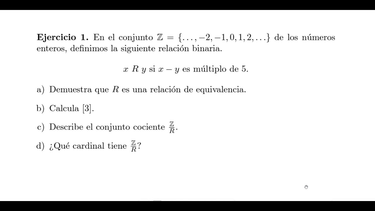 [ALEM] T01 - E01 | Relaciones de equivalencia, clases de equivalencia ...