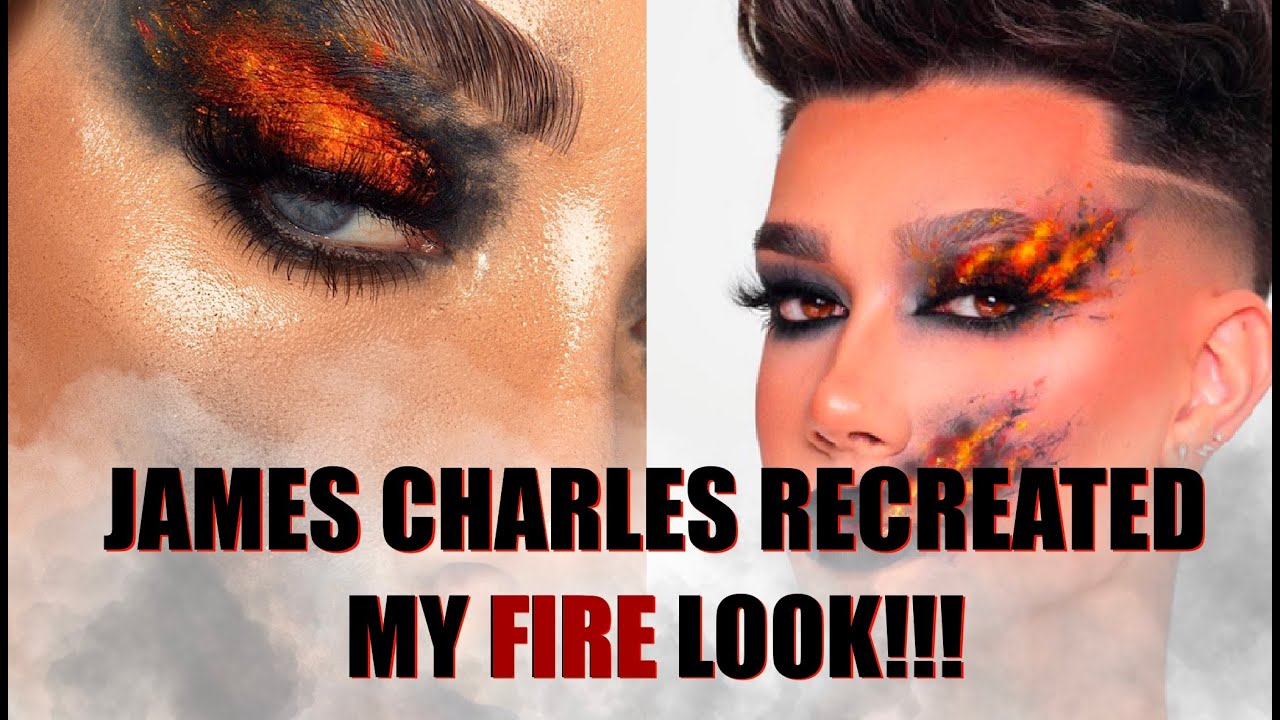 JAMES CHARLES RECREATED MY FIRE LOOK! FIRE MAKEUP TUTORIAL - YouTube