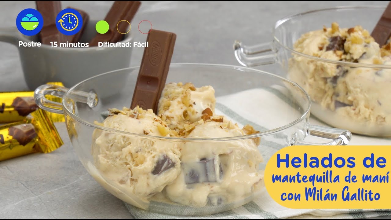 Helado de mantequilla de maní con Milán Gallito l Deliciosa Inspiración ...