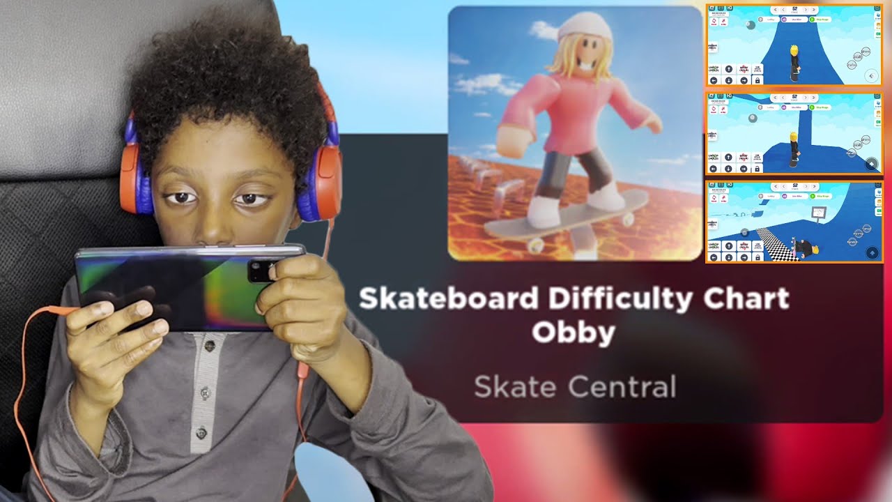 Skateboard Difficulty Chart Obby - Finding Stage 52 so difficult - YouTube