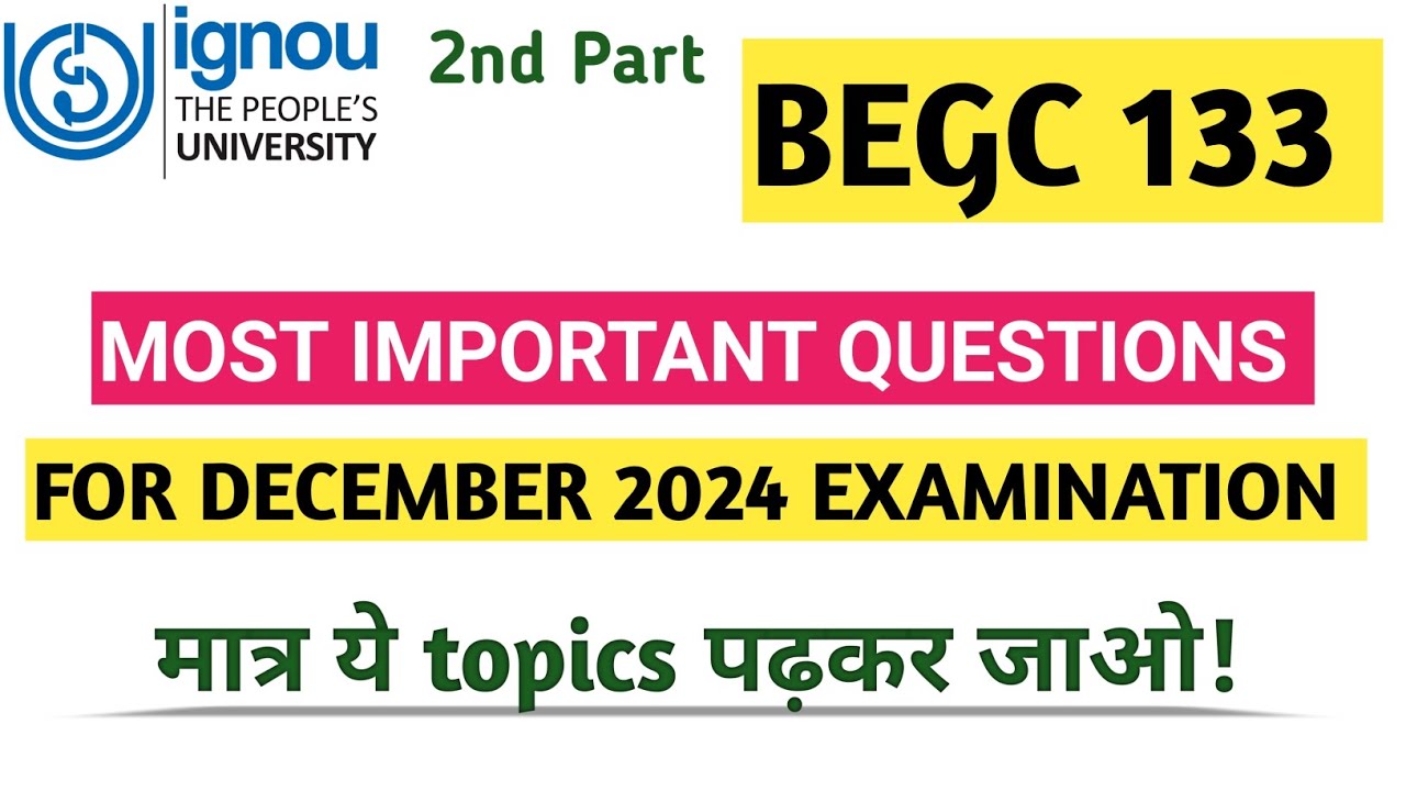 begc 133 important questions december 2024 | ignou begc 133 important ...
