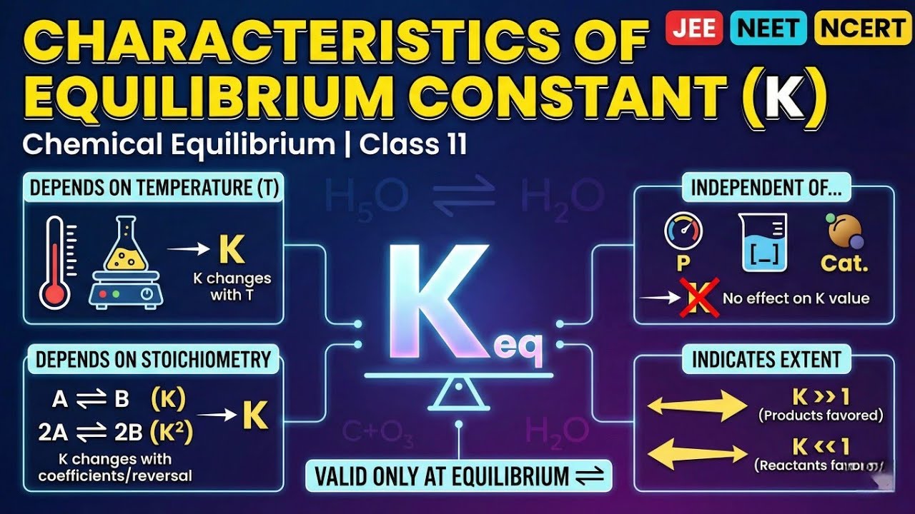 Characteristics of equilibrium constant II Chemical Equilibrium I NCERT ...
