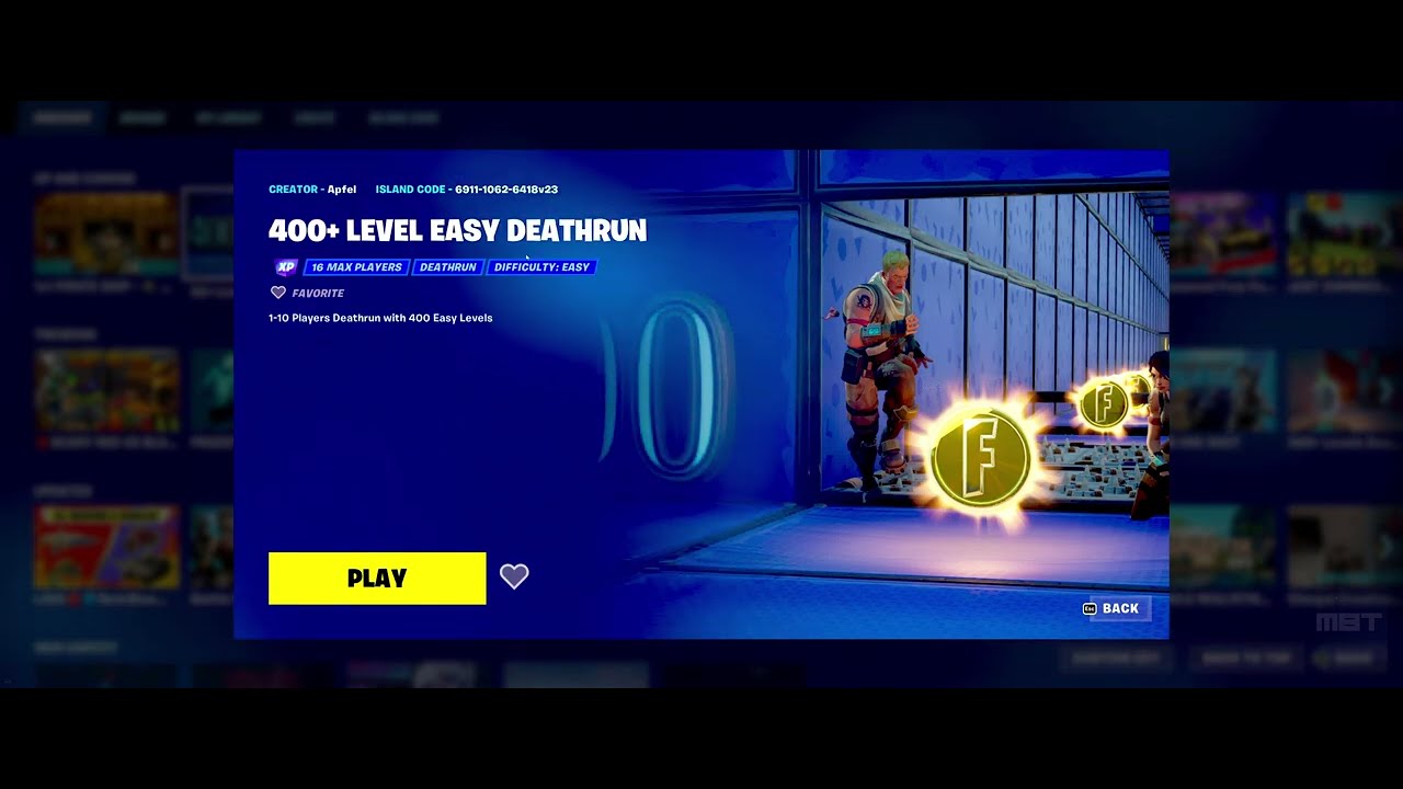 [TUTORIAL] FORTNITE: 400+ LEVEL EASY DEATHRUN - ISLAND CODE - HOW TO ...