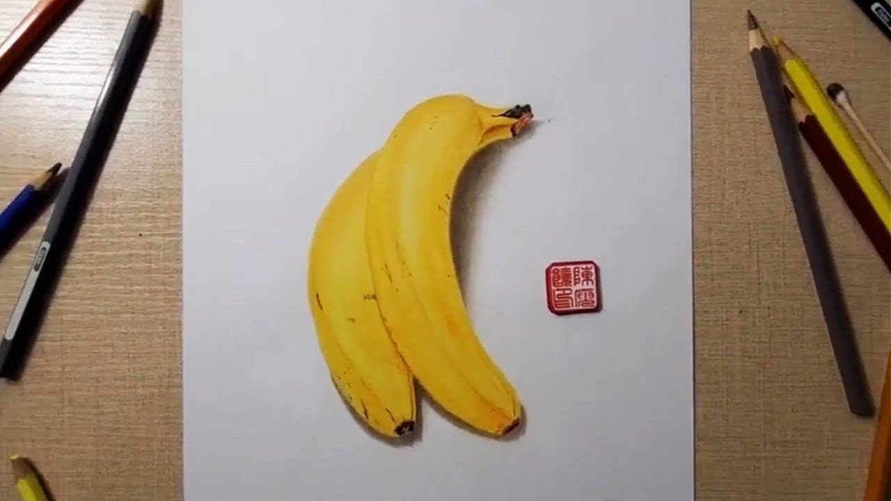 Hyper Realistic Banana Drawing | Time Lapse Drawing - YouTube