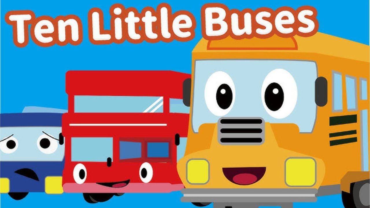 10 Little Buses | Nursery Rhyme for Kids | Learn to Count with Fun ...