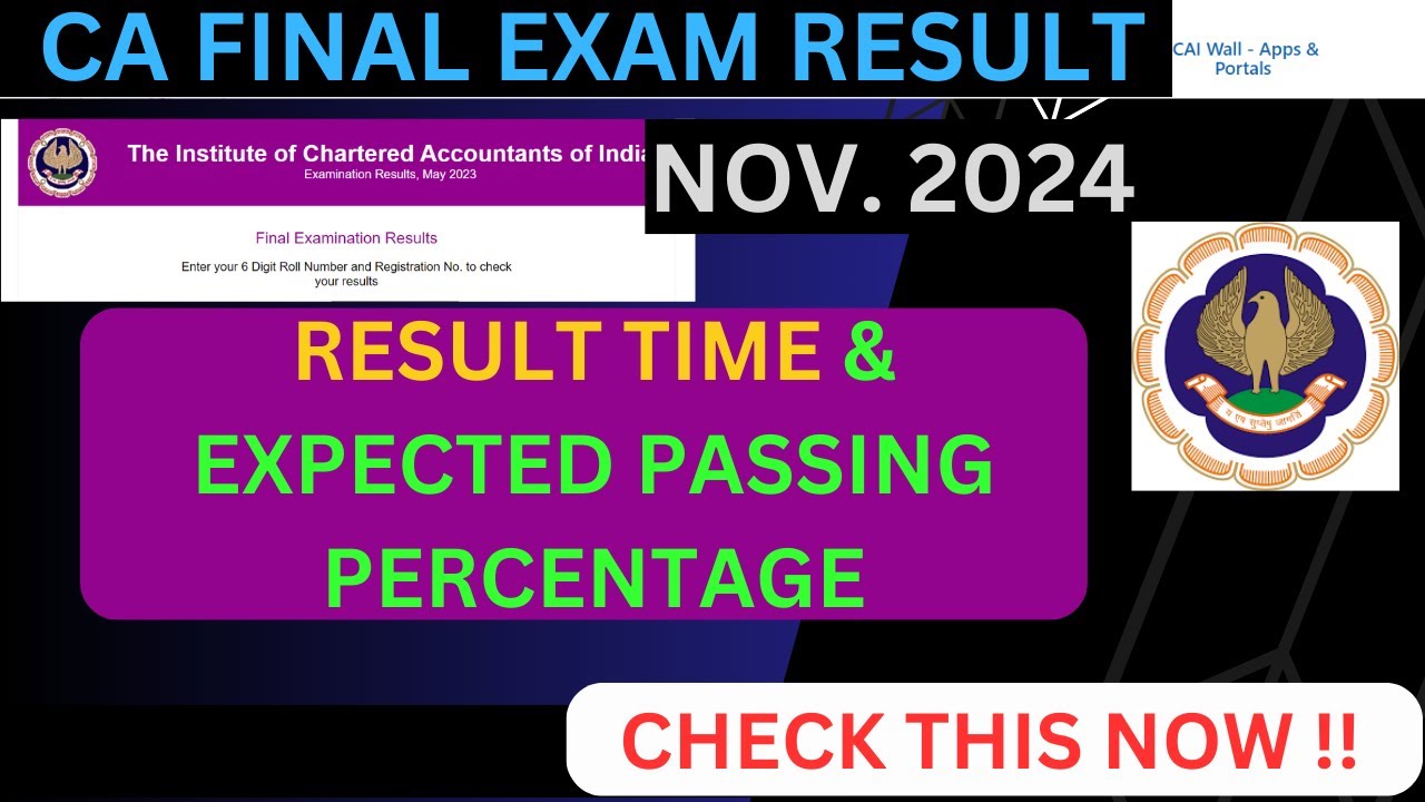 CA FINAL Result TIME NOV. 2024 | CA EXAM RESULT TIMING NOV. 2024 | CA ...