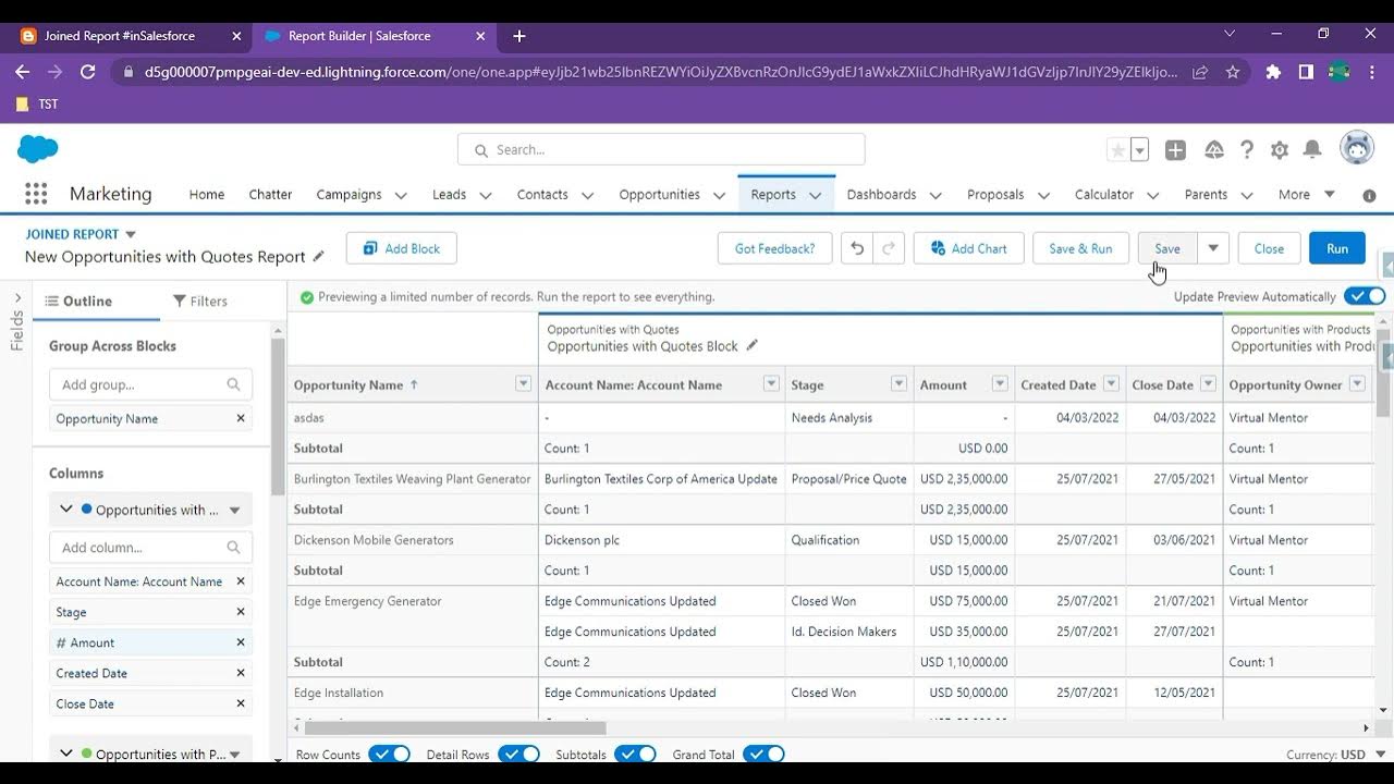 Joined Report #inSalesforce - YouTube